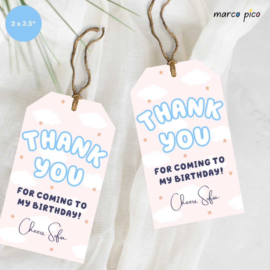 Blue Dog Inspired Party Favors Tags, Blue Dog Girly Birthday Thank You ...