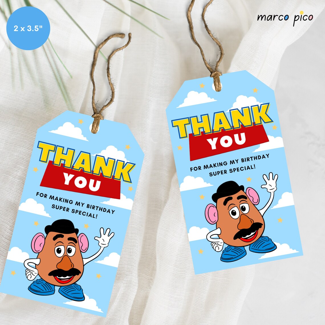Toy Themed Party Favors Tags, Kids Birthday Thank You Label, Toy ...