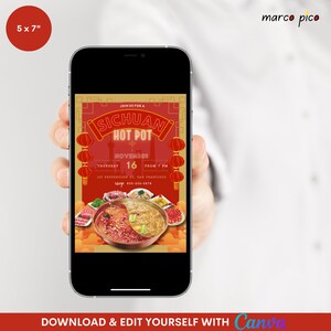 Sichuan Hot Pot Dinner Invitation Template, Digital Chinese Hot Pot ...