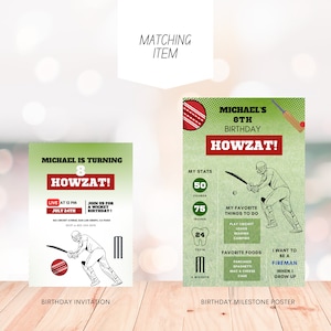 Cricket Birthday Invitation Template, Editable Cricket Themed Birthday ...