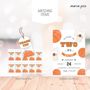 Basketball Themed Party Favors Tags, Basketball Birthday Thank You ...