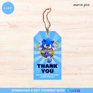 Party Favors Tags, Editable Hedgehog Birthday Thank You Label ...