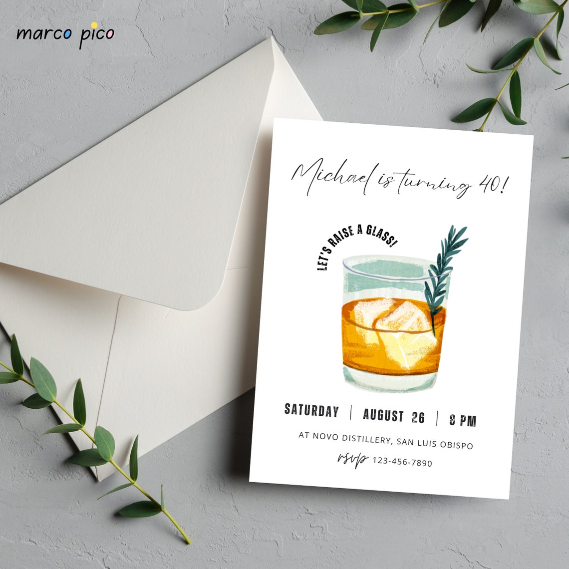Whiskey Themed Birthday Invitation Template, Editable Whiskey Themed ...