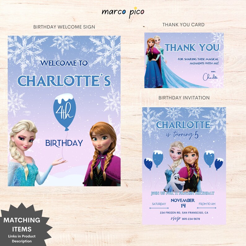Frozen Themed Thank You Card Template Editable Frozen - Etsy