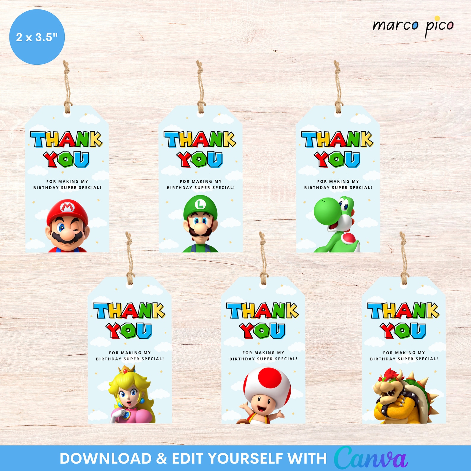 Party Favors Tags, Gift Thank You Label, Birthday Gift Thank You Tag - Etsy