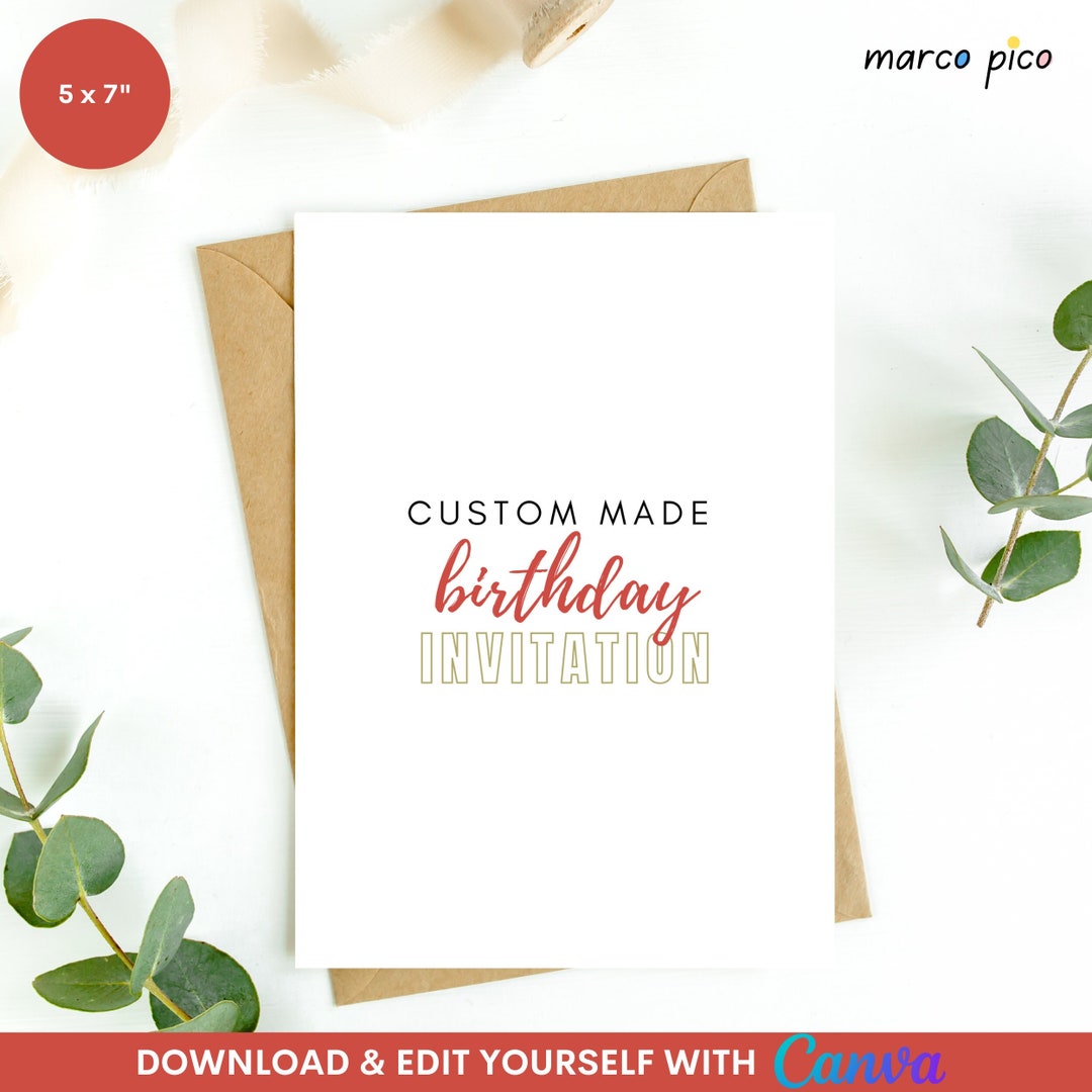 Custom Made Birthday Invitation Template, Custom Birthday Invitation ...