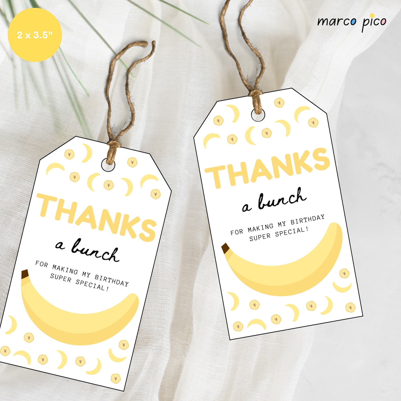 Banana Themed Party Favors Tags, That's Banana Birthday Thank You Label ...