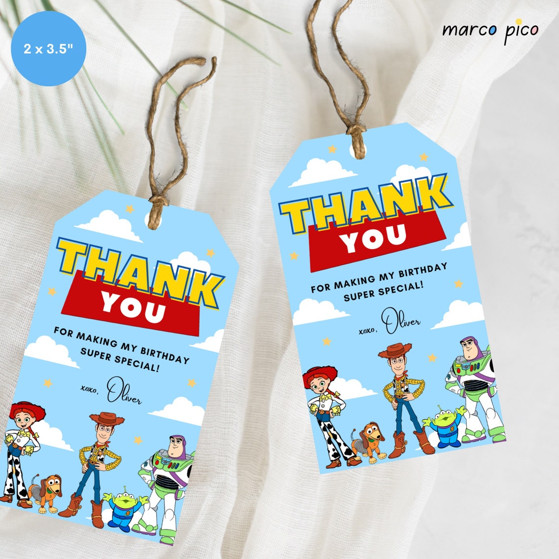 Toy Themed Party Favors Tags, Toy Birthday Thank You Label, Toy ...