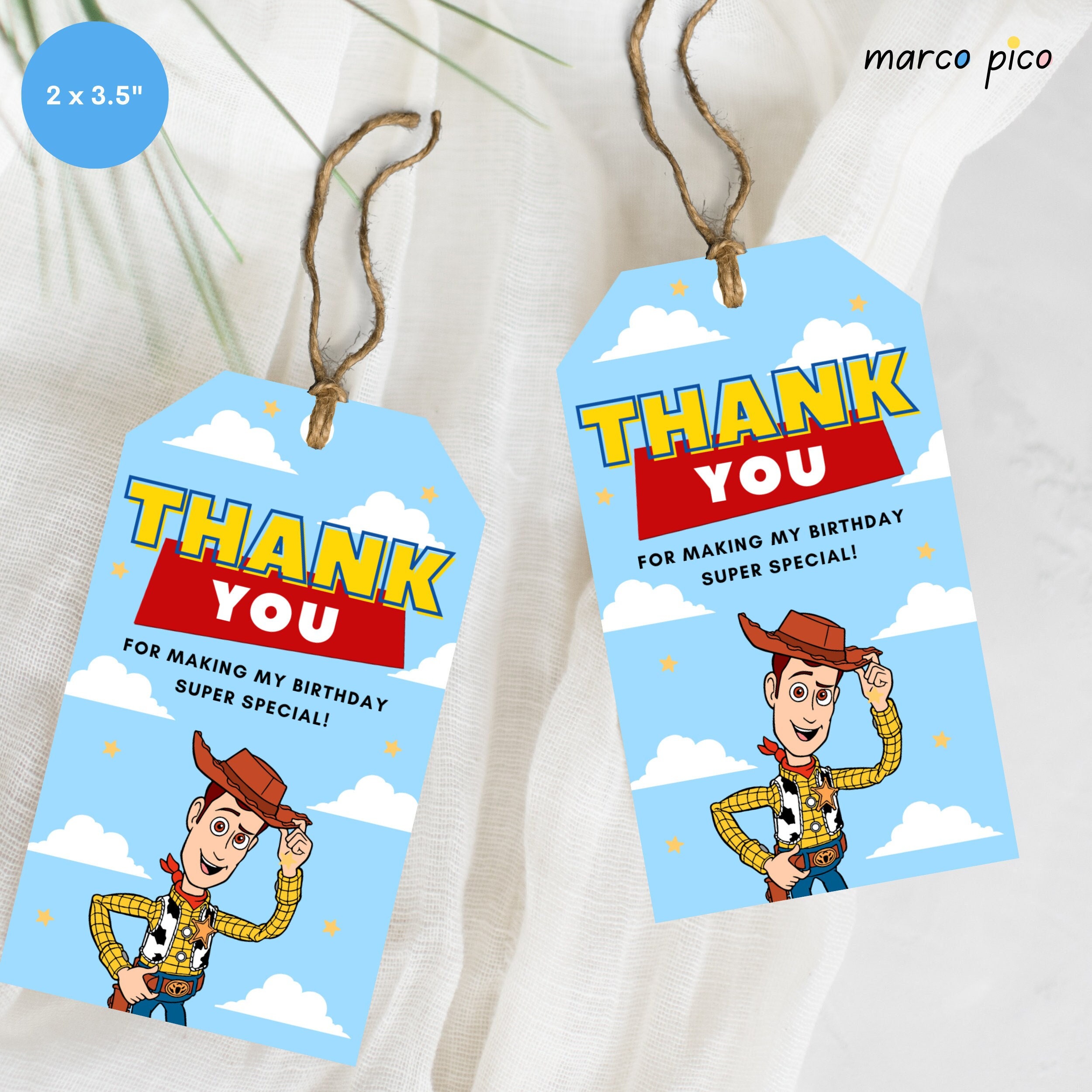 Toy Themed Party Favors Tags, Toy Birthday Thank You Label, Toy ...