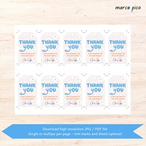 Blue Dog Inspired Party Favors Tags, Flower Themed Birthday Thank You ...
