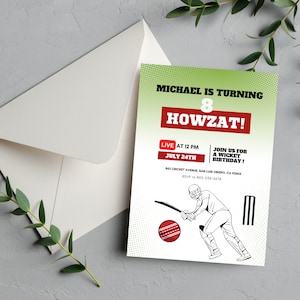 Cricket Birthday Invitation Template, Editable Cricket Themed Birthday ...