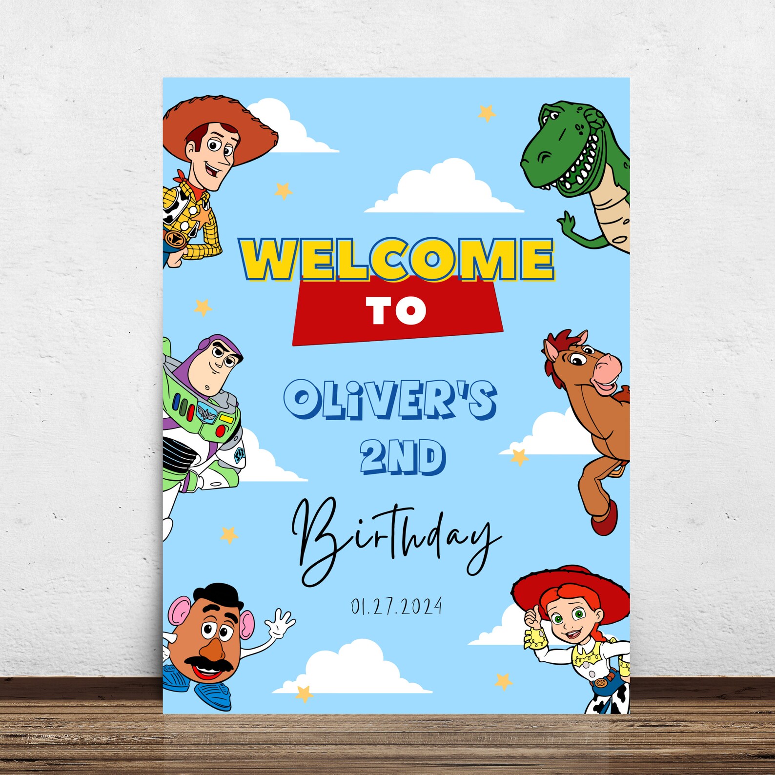 Toy Themed Birthday Welcome Sign Template, Editable Toy Birthday Party ...