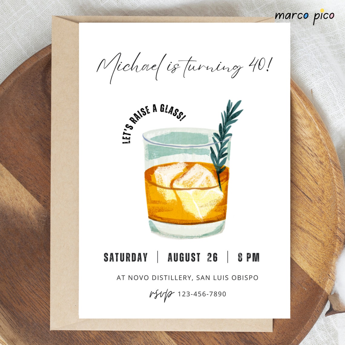 Whiskey Themed Birthday Invitation Template, Editable Whiskey Themed ...