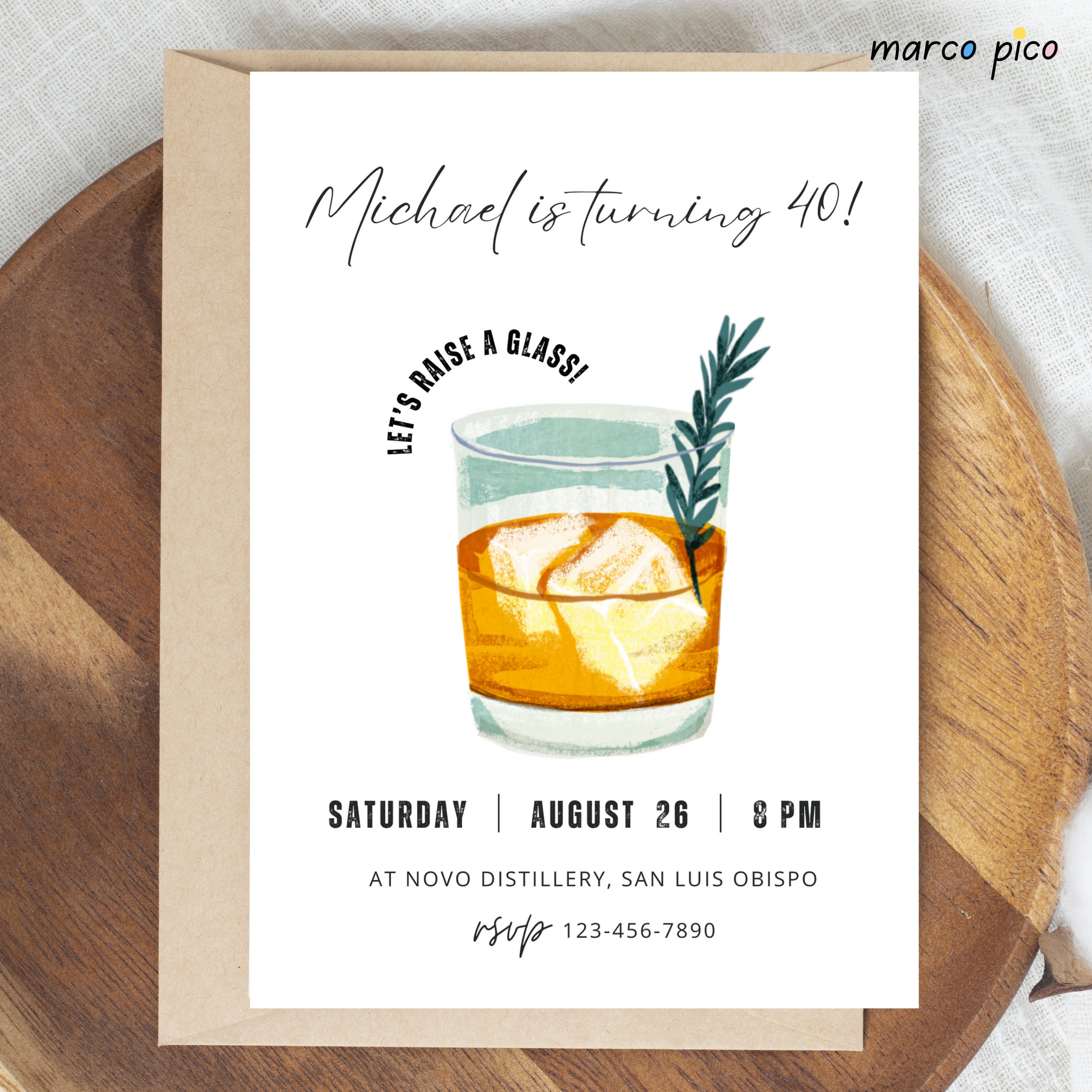 Whiskey Themed Birthday Invitation Template, Editable Whiskey Themed ...