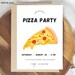 Pizza Party Invitation Template, Pizza Themed Editable Invitation Card ...