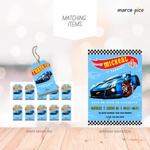 Hot Wheels Themed Party Favors Tags, Hot Wheels Birthday Thank You ...