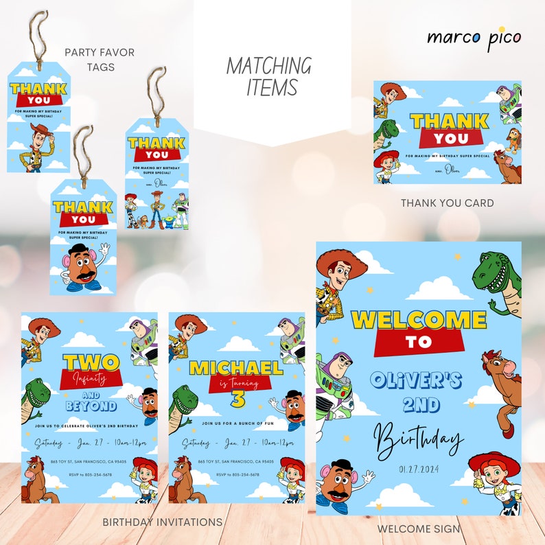 Toy Themed Party Favors Tags, Toy Birthday Thank You Label, Toy ...