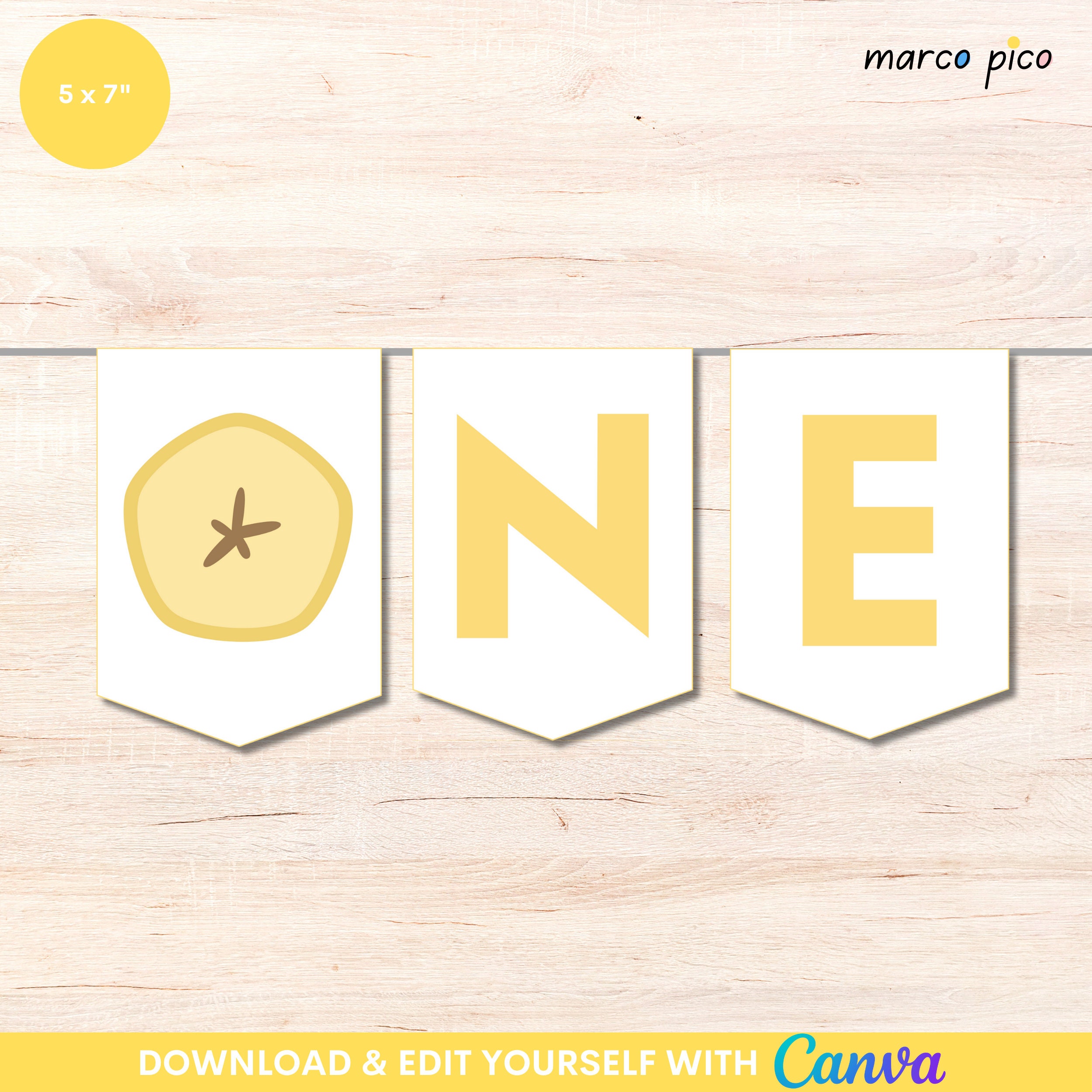 Banana ONE Birthday Banner, Printable Banana High Chair Banner, 1st ...
