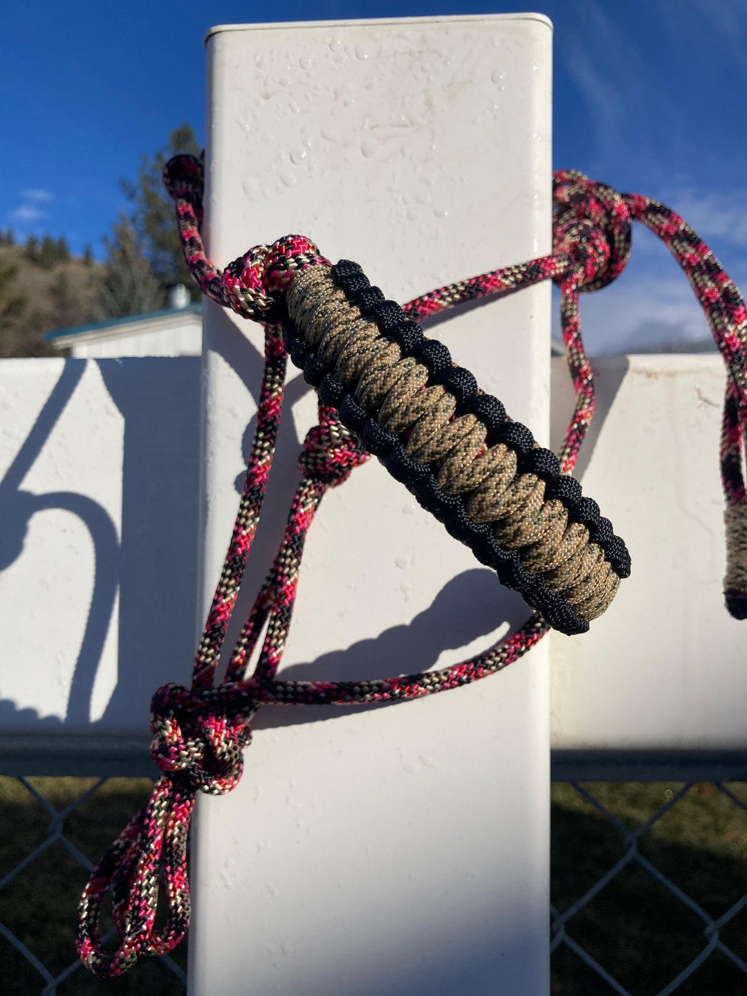 Mini Donkey Halter. Red-brown-black - Etsy