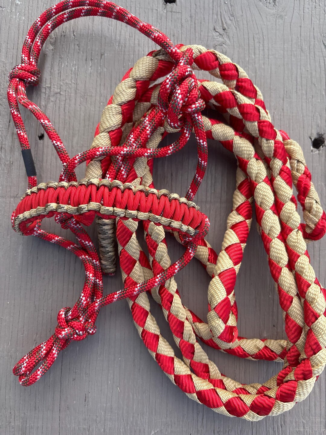 Mini Donkey Halter- Red Withbrown. Colorful Noseband. - Etsy