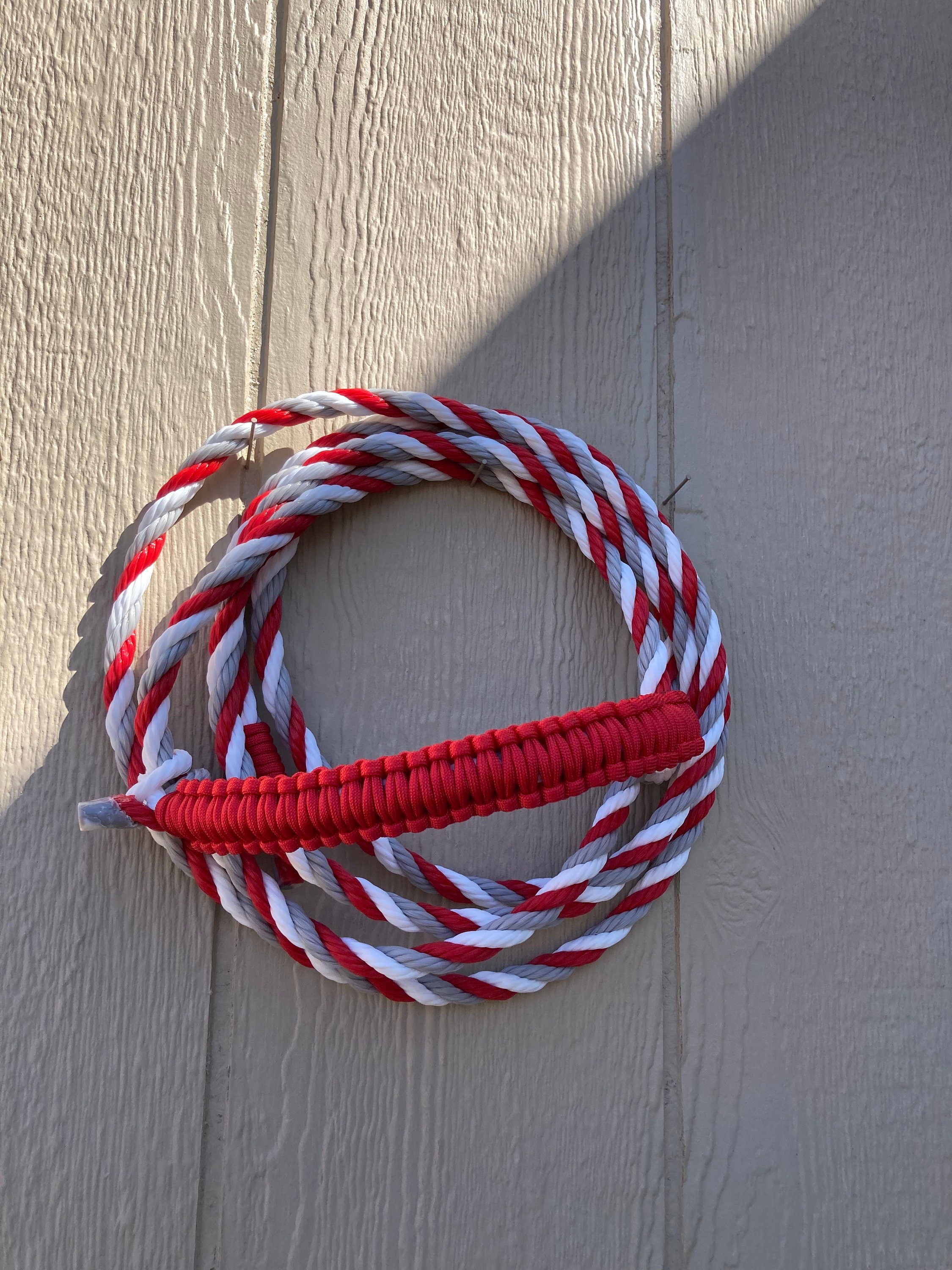 Cow Rope Halter-gray White and Red Rope With Red Noseband - Etsy