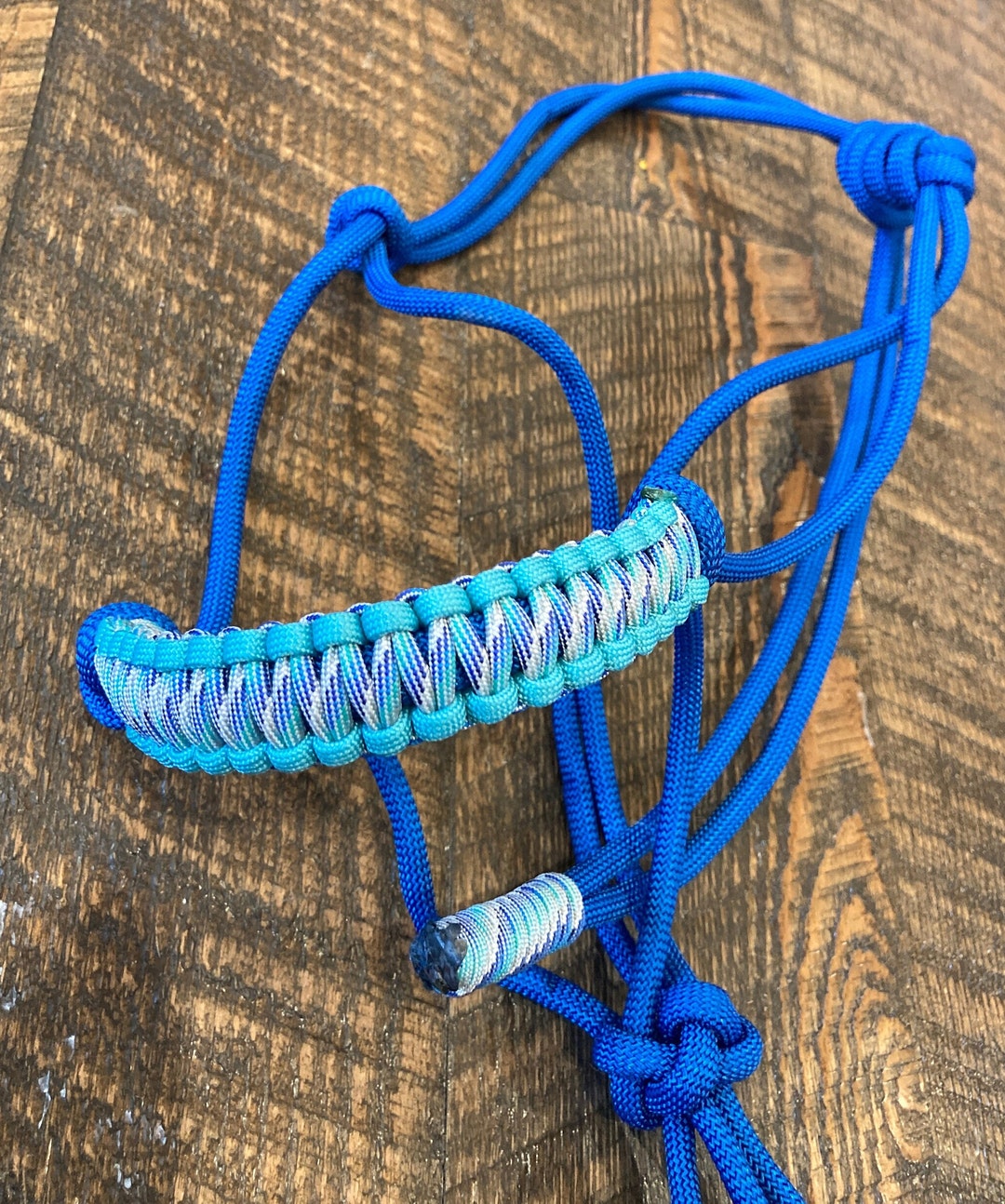 Mini Donkey Halter-royal Blue With Teal - Etsy