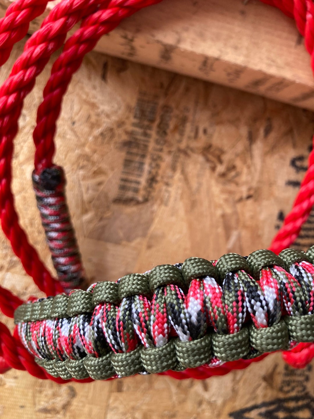 Calf Halter-red With Black and Olive - Etsy