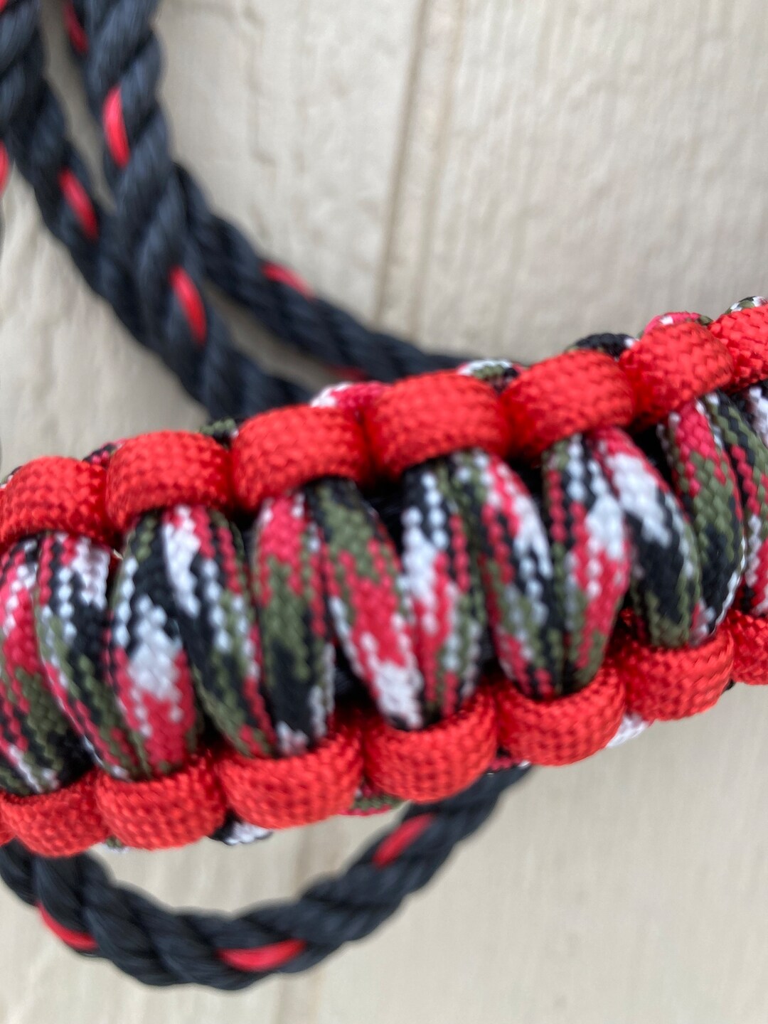 Cow Rope Halter-black and Red Rope With Red Noseband - Etsy