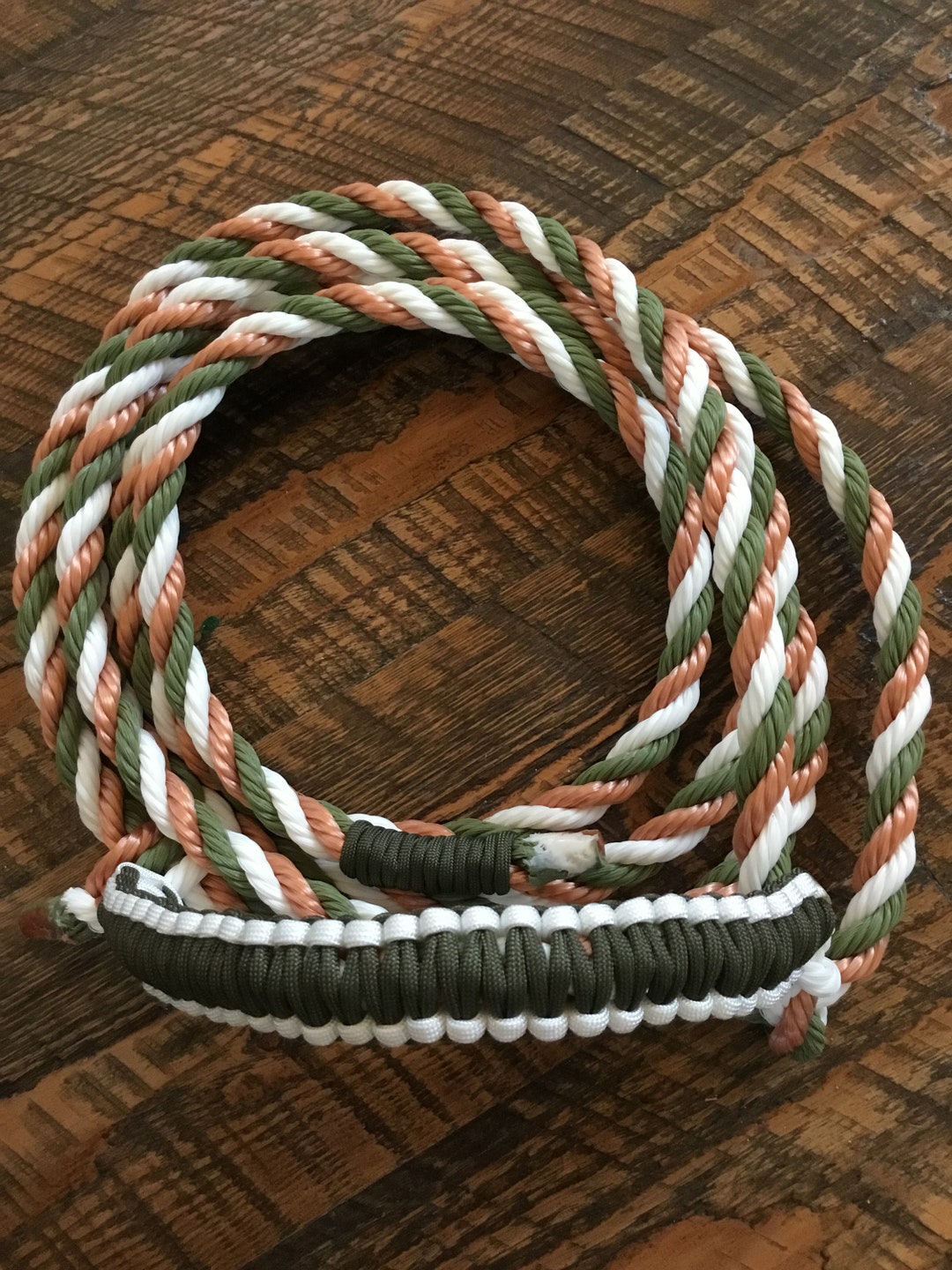 Cow Rope Halter-olive Green White and Copper - Etsy