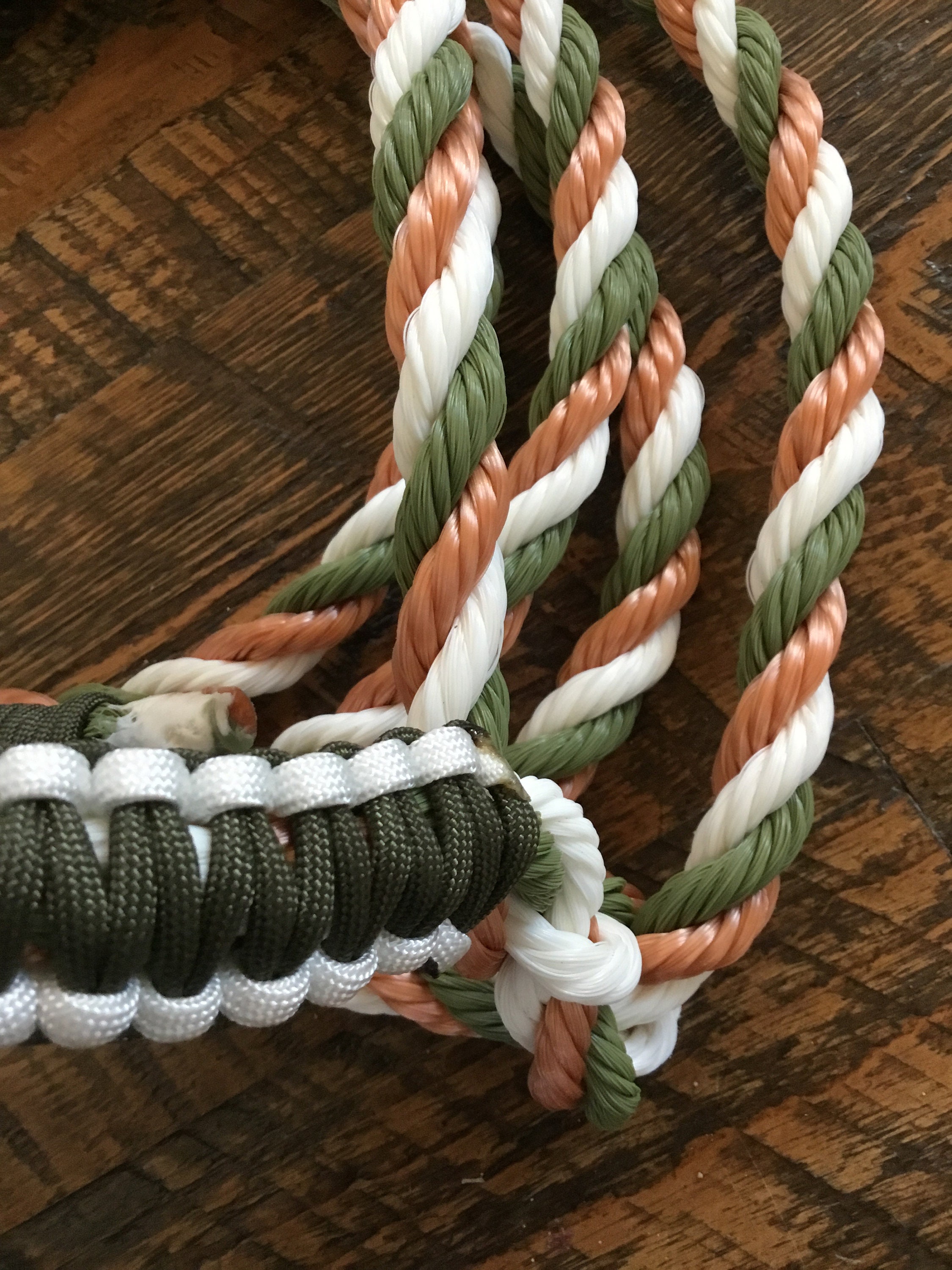 Cow Rope Halter-olive Green White and Copper - Etsy