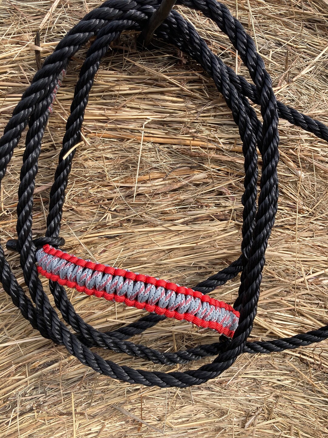 Cow Rope Halter-black With Red - Etsy