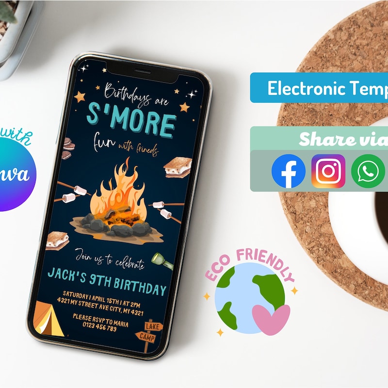 Campfire Invitations - Etsy