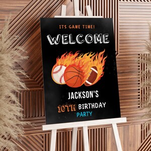 Editable Sport Birthday Welcome Sign Template (digital Download) - Etsy