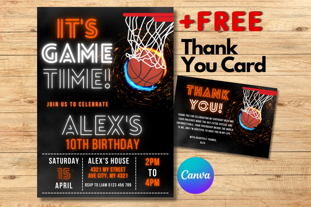Score the Perfect Invite With Our Editable Basketball Invitation ...
