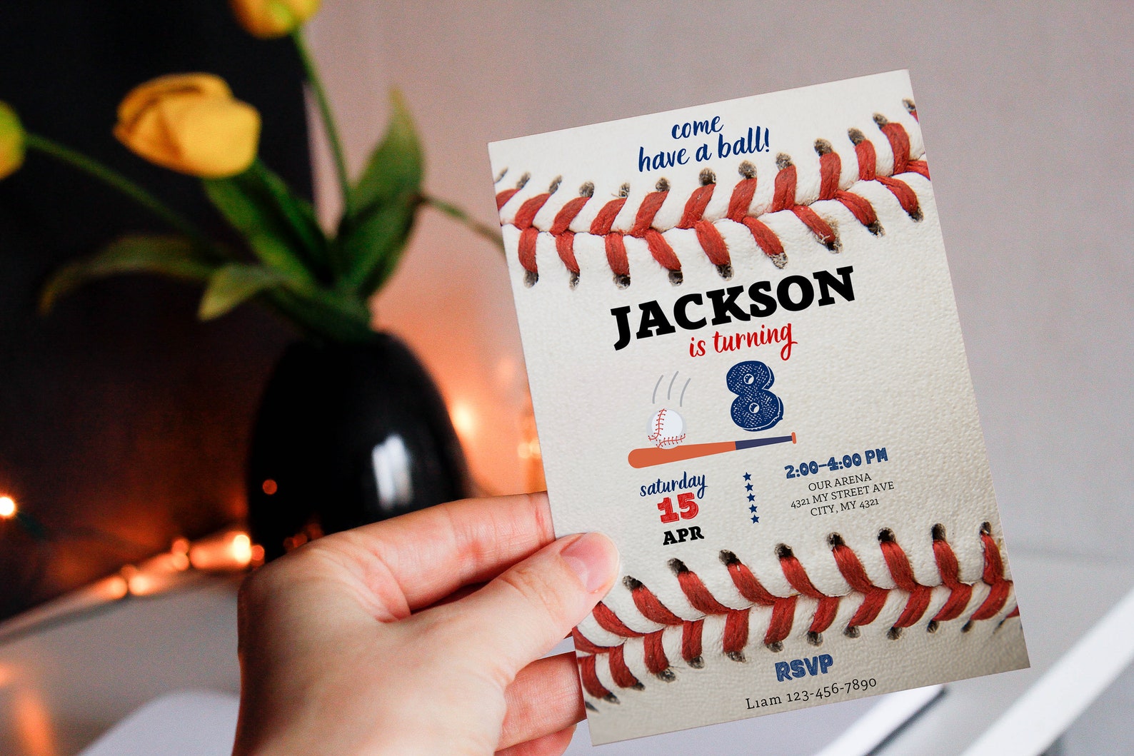 Editable Baseball Birthday Invitation Card Template, Instant Download ...
