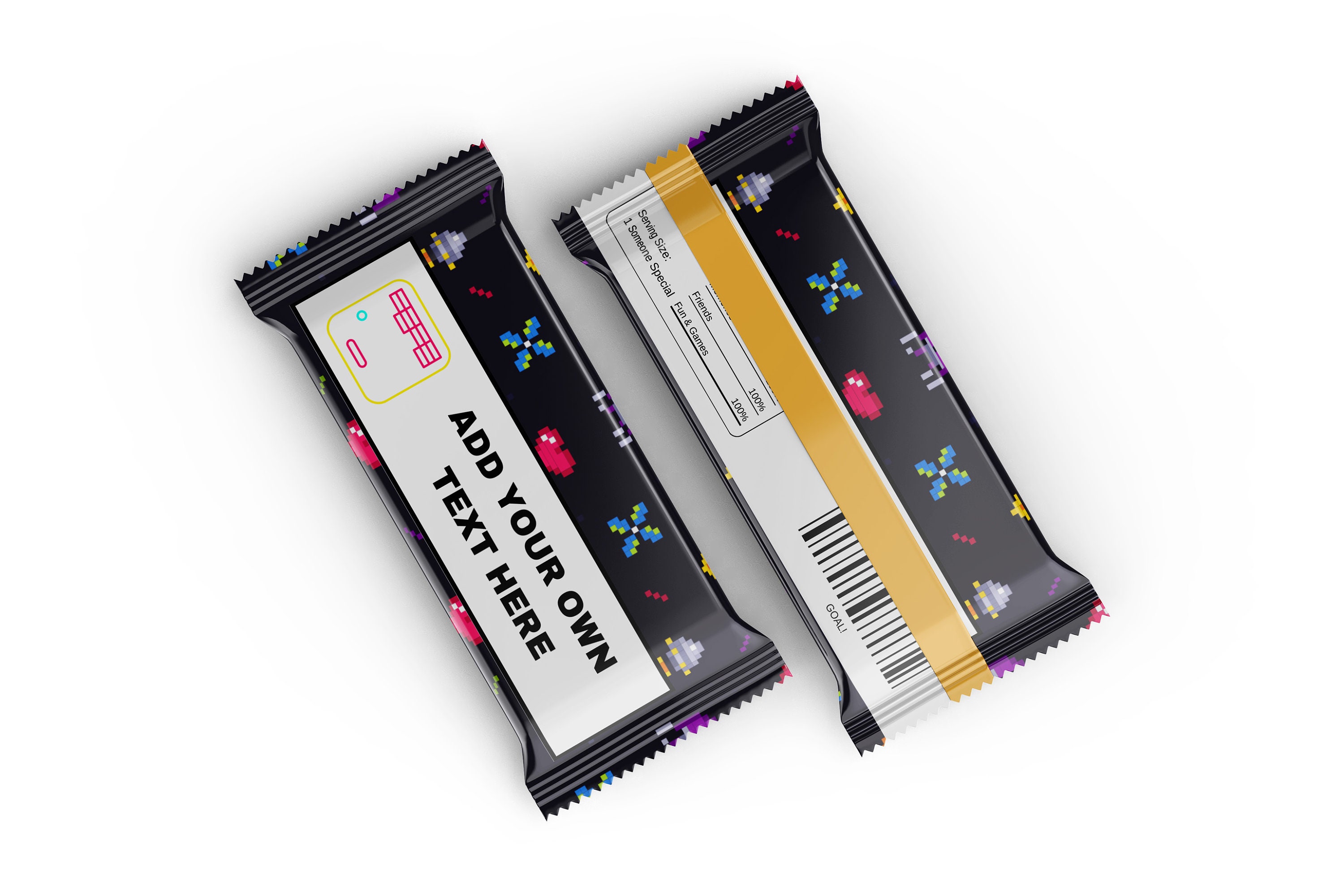 Glow Gaming Arcade Birthday Party Chocolate Bar Wrapper Neon Glow Party ...