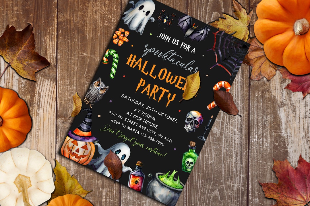 Customizable Halloween Party Invitation - Set the Tone for a Wickedly ...