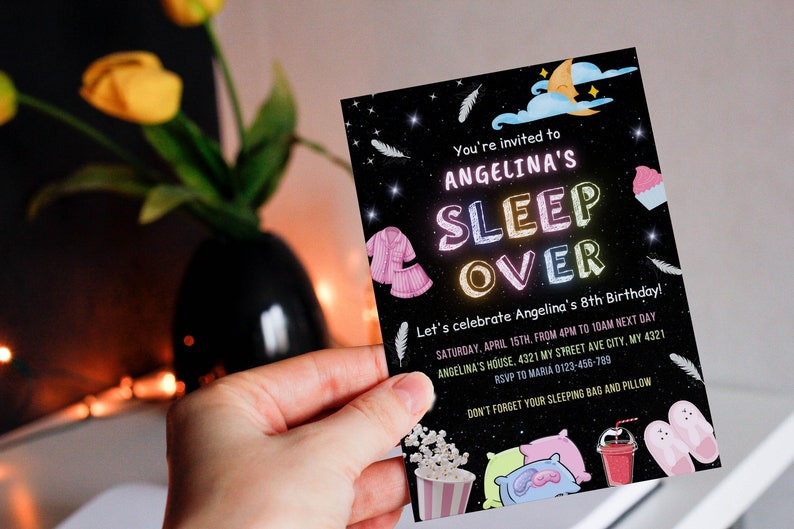 Editable Sleepover Invitation Slumber Party Invitation - Etsy
