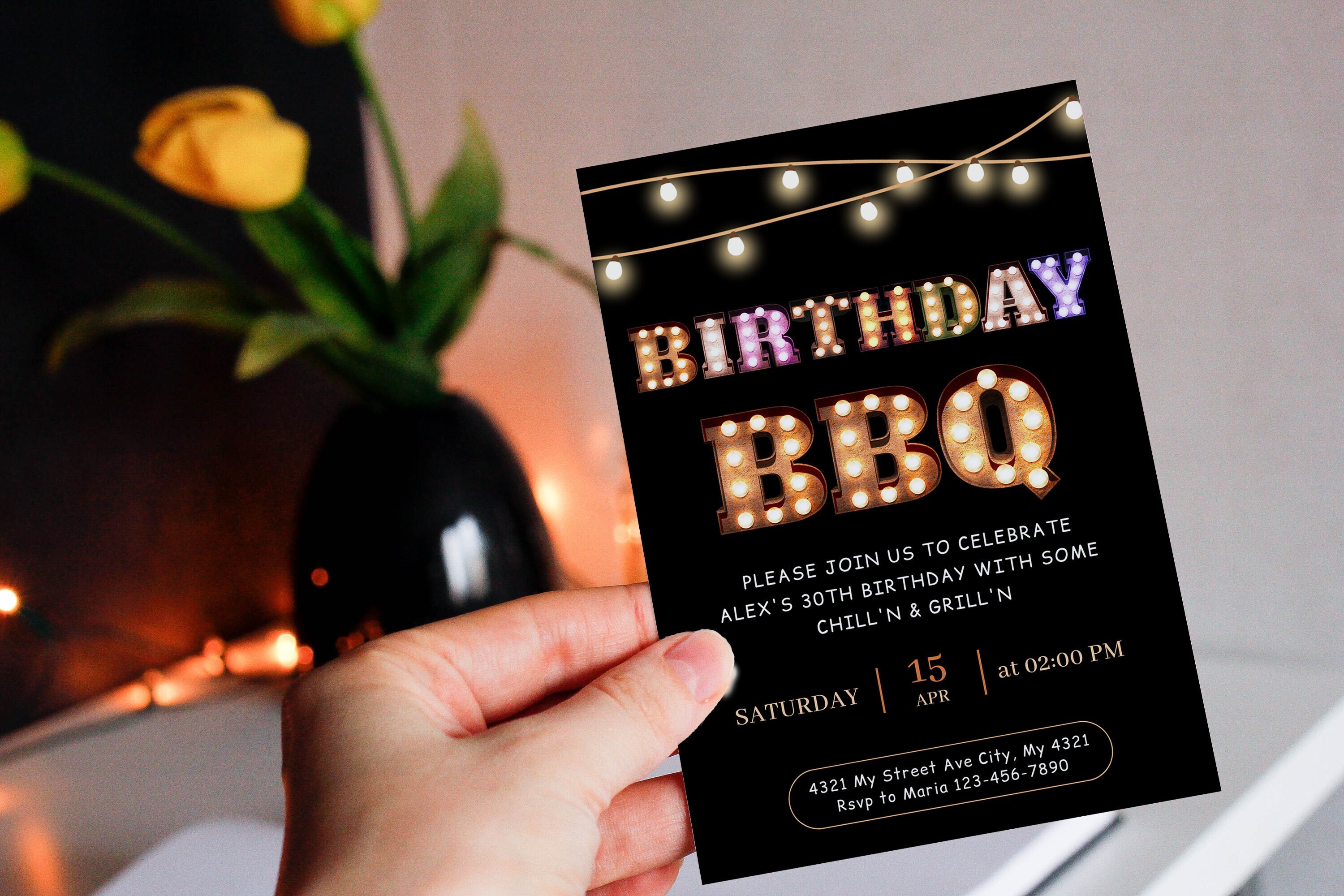 Grill and Chill: Birthday BBQ Invitation for Adult Digital - Etsy