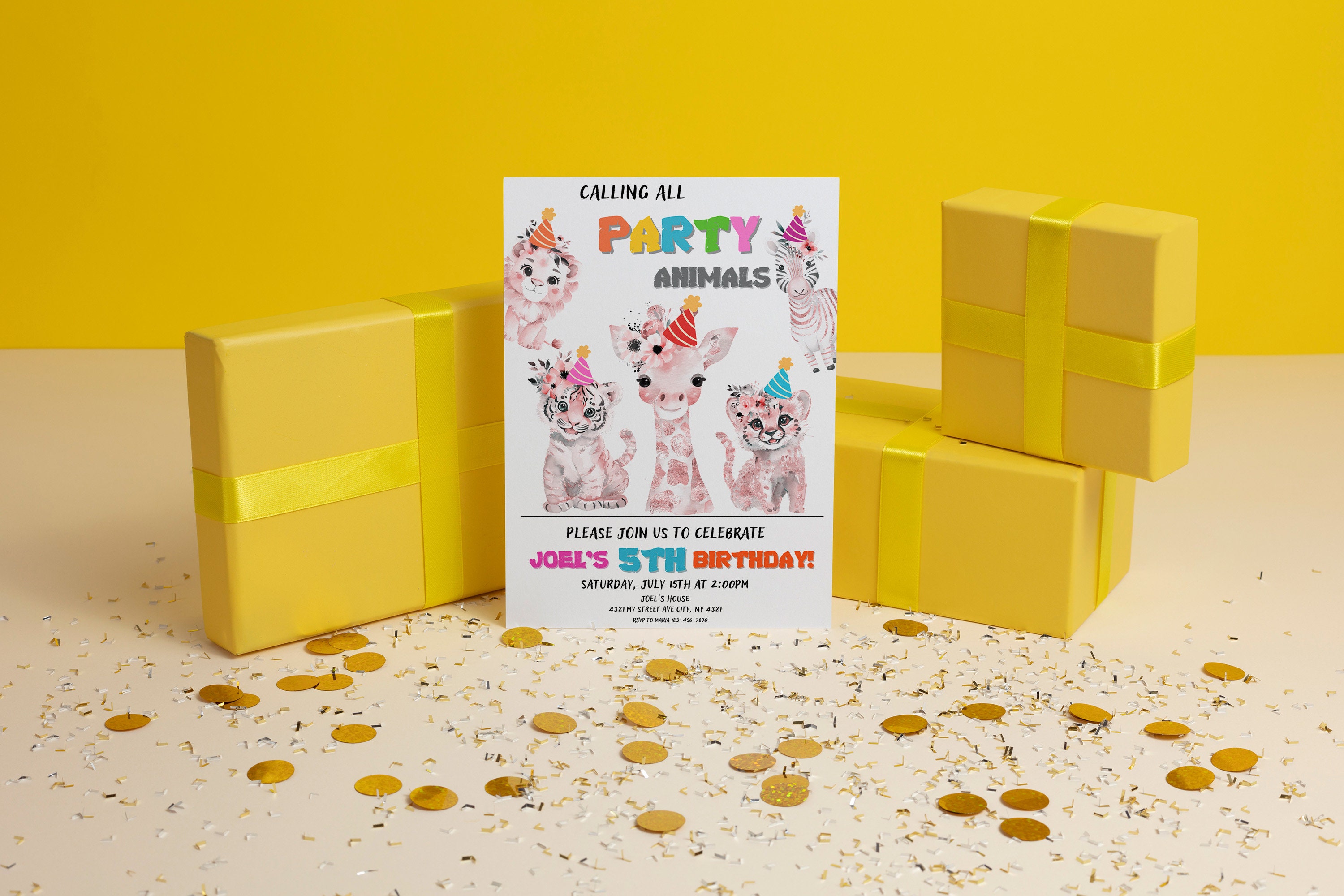 Editable Party Animals Birthday Invitation Safari Wild - Etsy