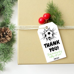 Soccer Birthday Thank You Tag Template: Editable Party Favor (canva) - Etsy