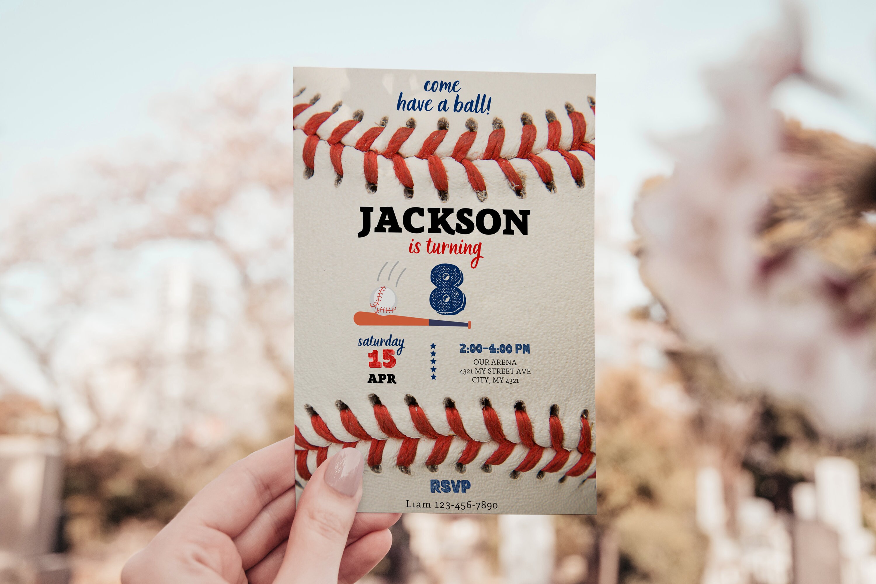 Editable Baseball Birthday Invitation Card Template, Instant Download ...