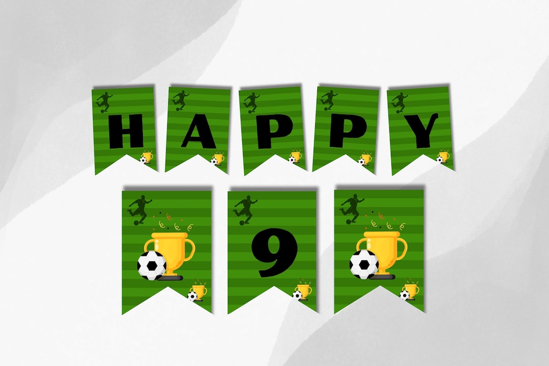 Football Party Banner Flag Template Customize Your Event With This DIY ...