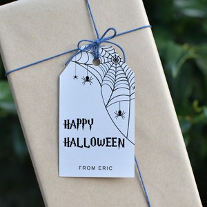 Spider Web Halloween Gift Tags - Creepy and Cute Spider Theme Labels - Etsy