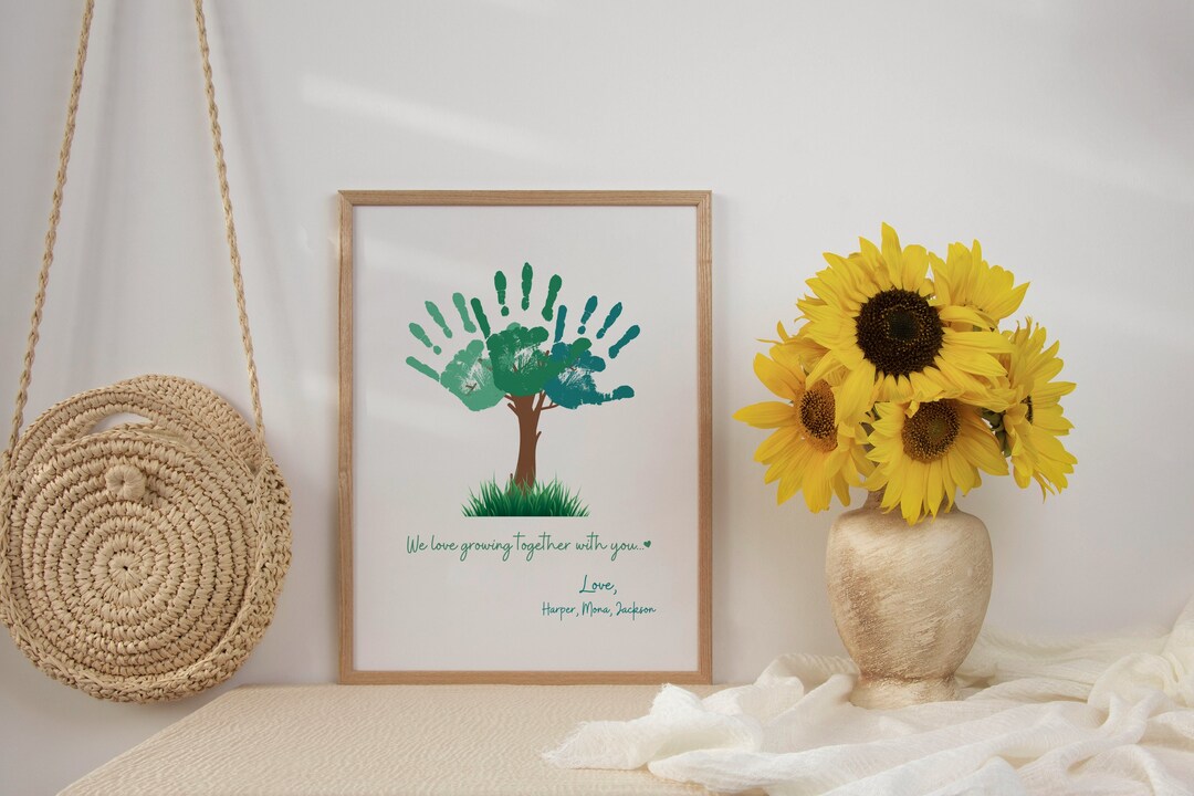 Father's Day Handprint Art Daddy's Little Boy Girl DIY Fathers Day Gift ...