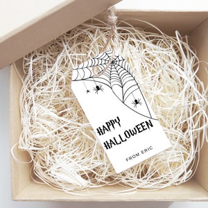Spider Web Halloween Gift Tags - Creepy and Cute Spider Theme Labels - Etsy