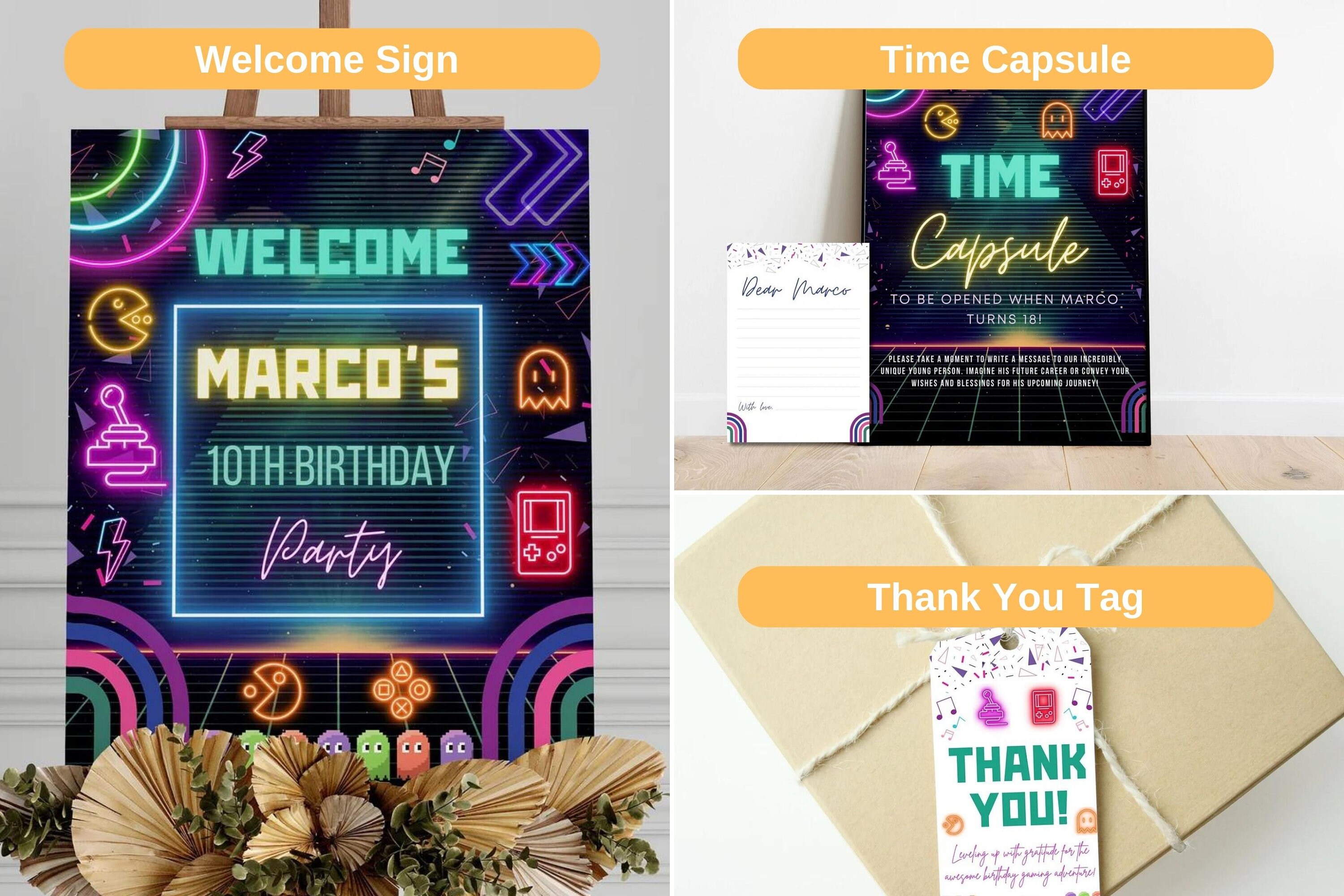 Glow Gaming Arcade Birthday Party Bundle Neon Glow Party Bundle Pack ...