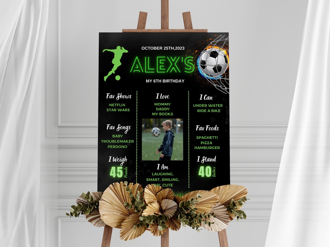 Football Milestone Sign Soccer Milestone Board Template - Personalize ...