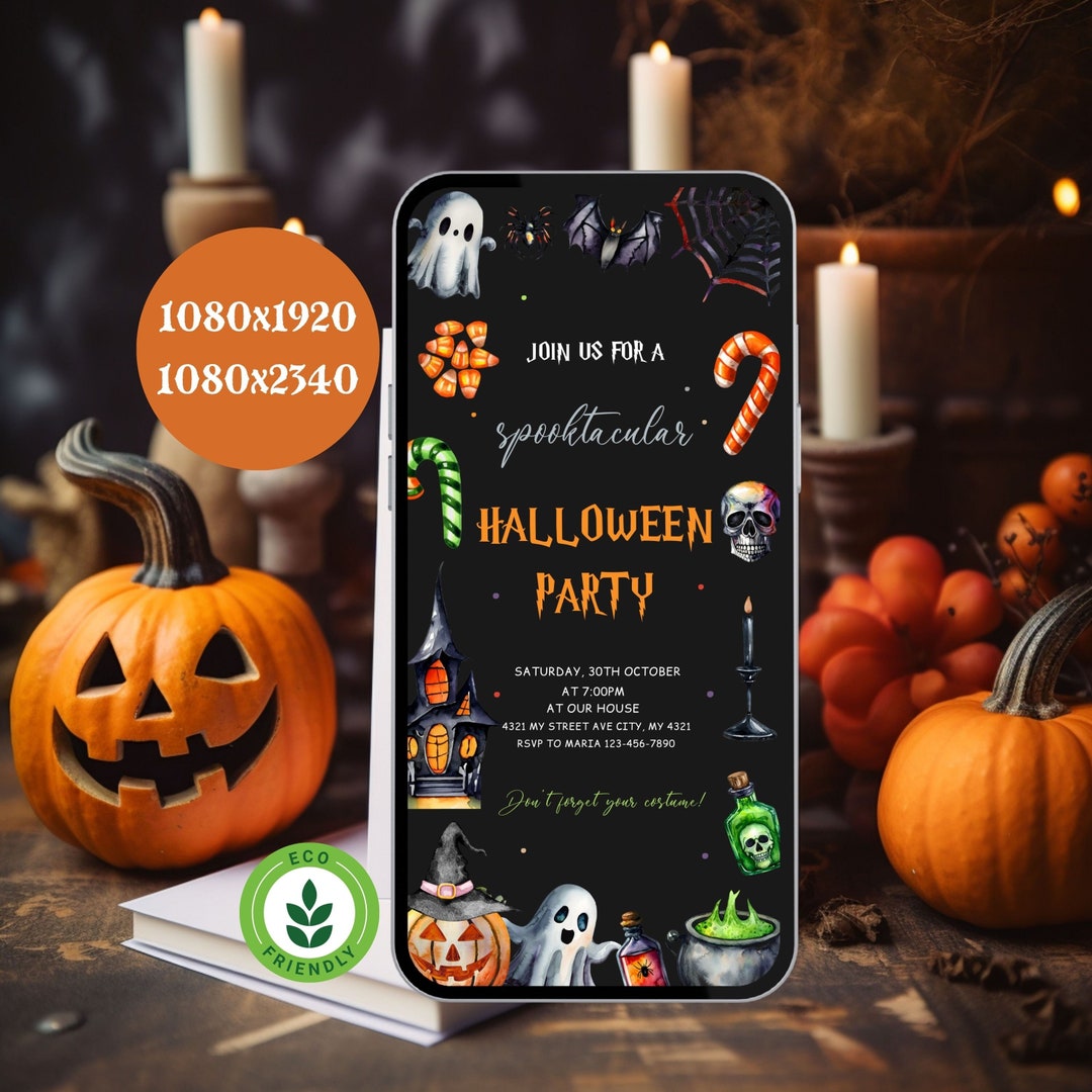 Spooky Halloween Party Invitation: Editable Canva Template (digital) - Etsy