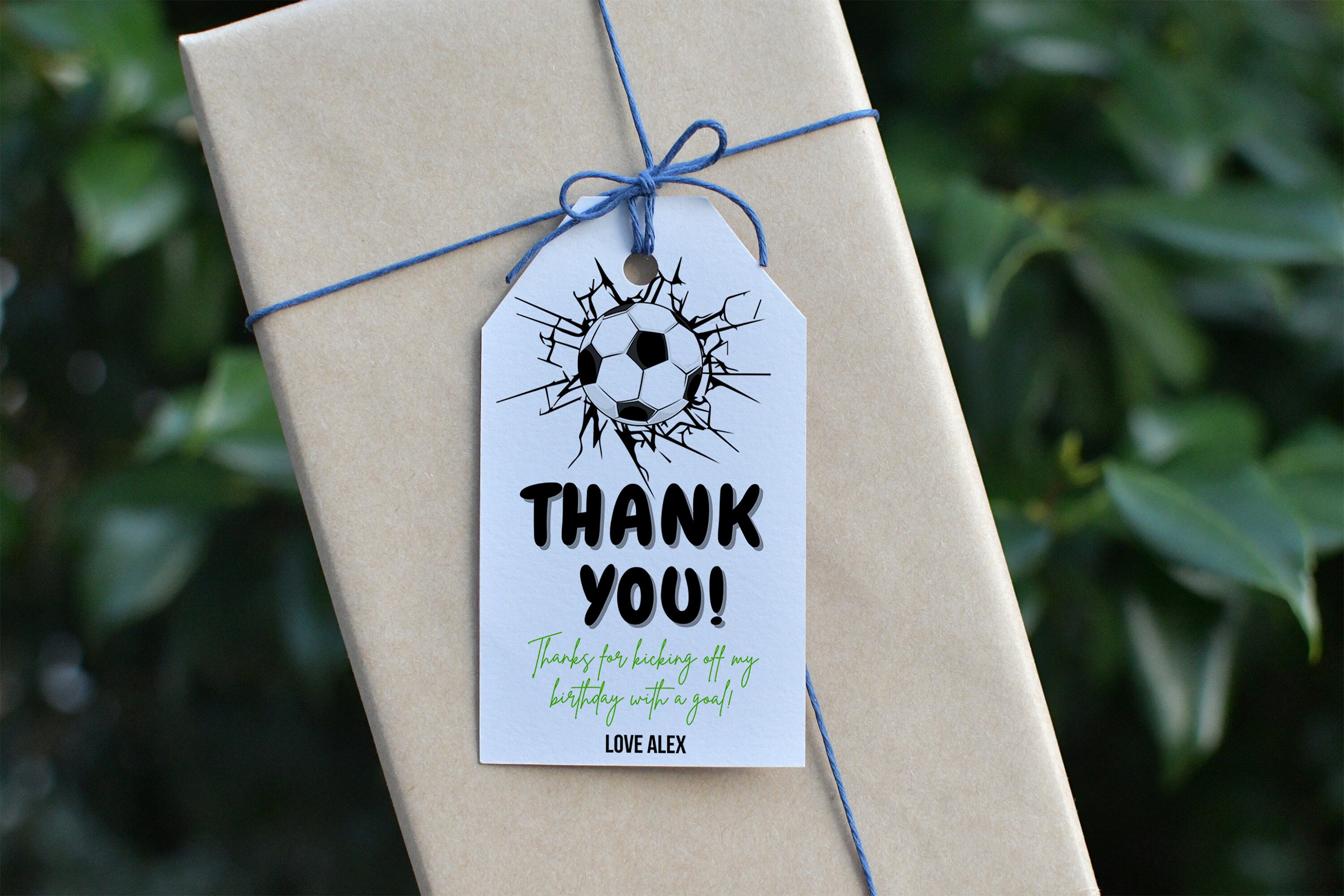 Soccer Birthday Thank You Tag Template Football Party Favor - Etsy